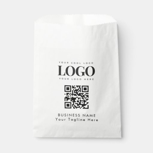 Custom Business Company Logo Qr Code Paper Bag | Zazzle