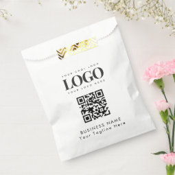 Custom Business Company Logo Qr Code Promotional Favor Bag | Zazzle