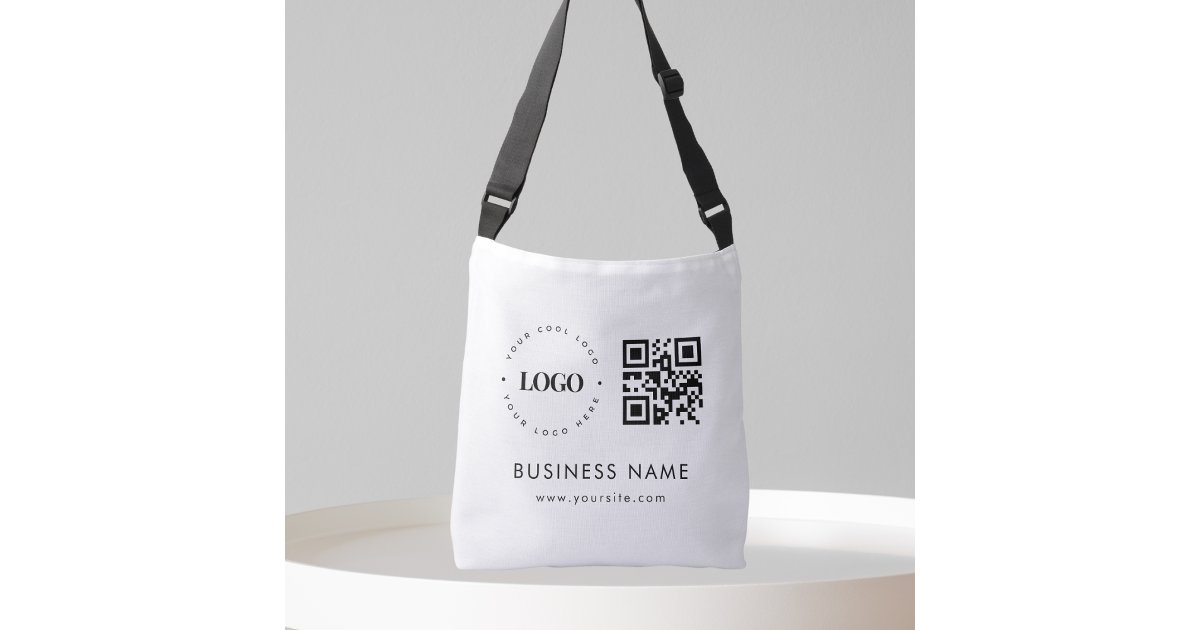 Custom Business Company Logo QR Code Scan & Text Crossbody Bag | Zazzle