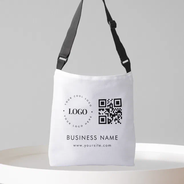 Custom Business Company Logo QR Code Scan & Text Crossbody Bag | Zazzle