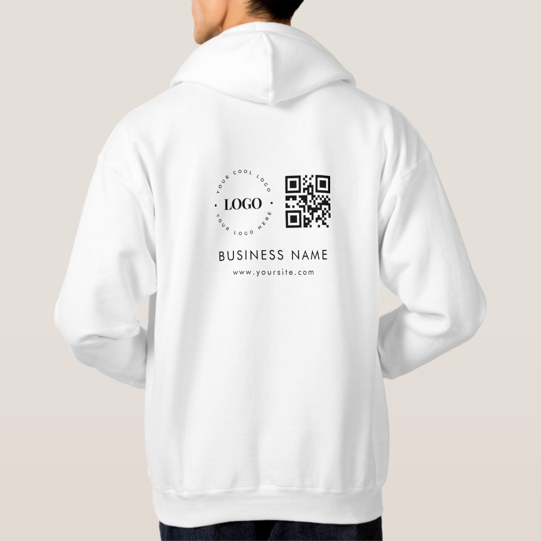 Custom Business Company Logo QR Code Scan & Text Hoodie | Zazzle