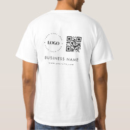 Custom Business Company Logo QR Code Scan & Text T-Shirt | Zazzle