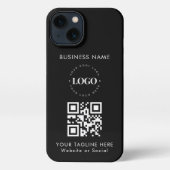 Custom Business Company Logo QR Code & Text Simple iPhone Case | Zazzle