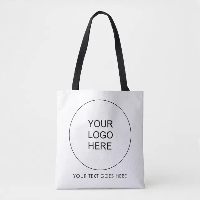 Custom Business Company Logo Text Here Top Tote Bag | Zazzle