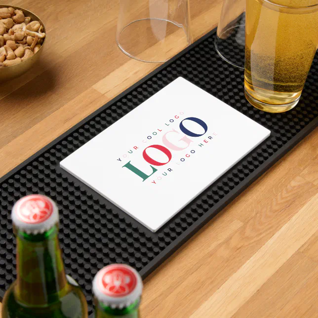 Custom Business Company Rectangle Colorful Logo Bar Mat | Zazzle