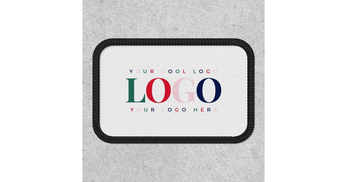 Custom Business Company Rectangle Logo Colorful Patch | Zazzle