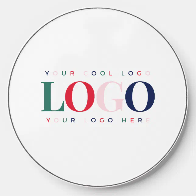 Custom Business Company Rectangle Logo Colorful Wireless Charger | Zazzle