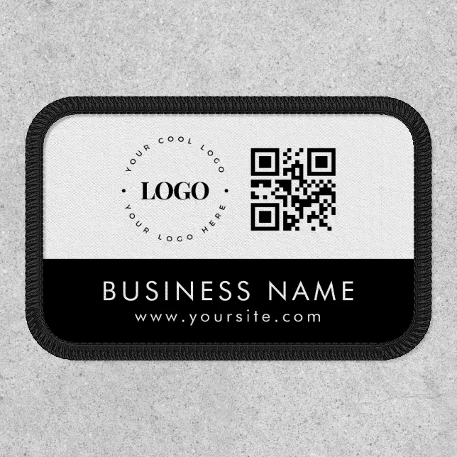 Custom Business Company Team Logo QR Code & Text Patch | Zazzle