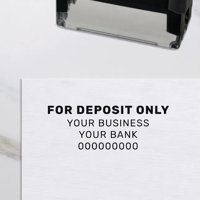 Custom Business For Deposit Only Bank Self-inking Stamp | Zazzle