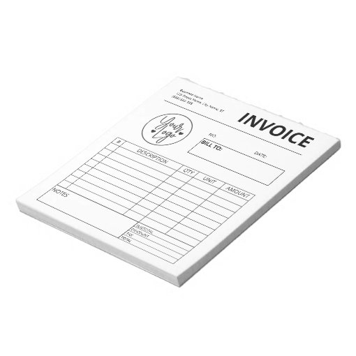 Custom Business Invoice Order Form Logo Notepad | Zazzle