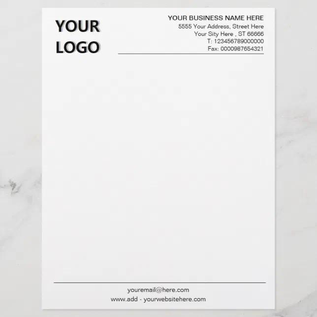 Custom Business Letterhead Personalized Company | Zazzle