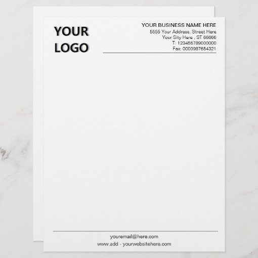 Custom Business Letterhead Personalized Company | Zazzle
