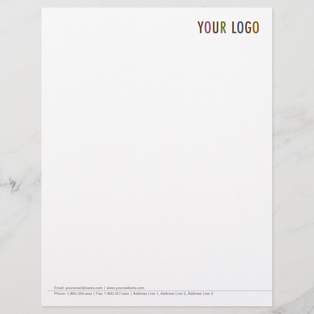 Custom Business Letterhead Stationery with Logo | Zazzle