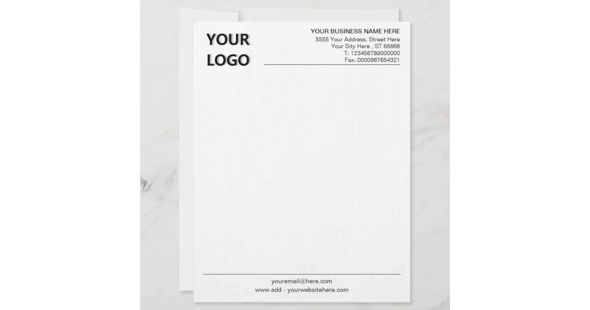 Custom Business Letterhead Template Your Design | Zazzle