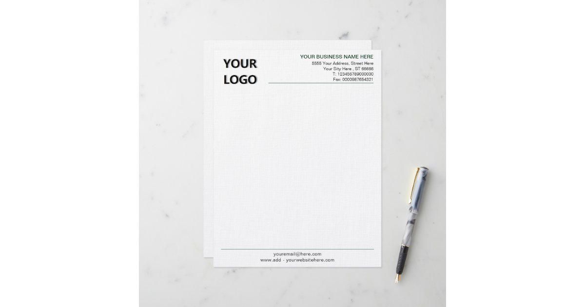 Custom Business Letterhead with Logo - Your Colors | Zazzle