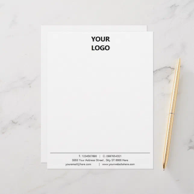 Custom Business Letterhead with QR Code and Logo | Zazzle