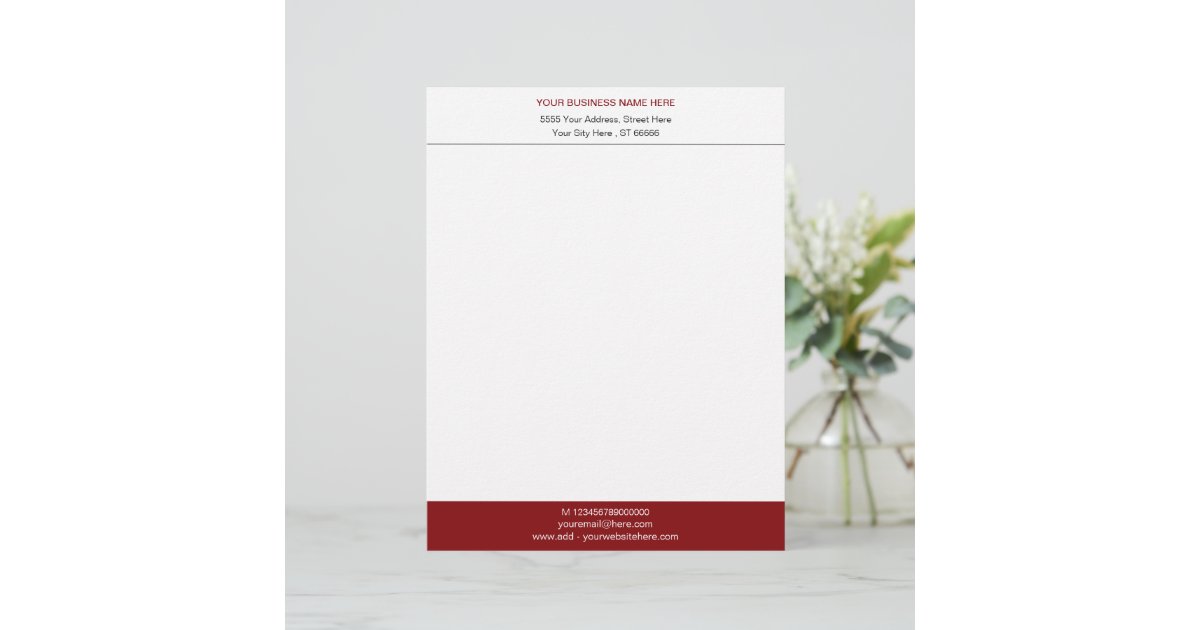 Custom Business Letterhead - Your Colors and Font | Zazzle