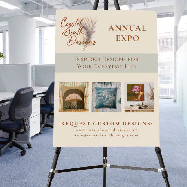 Custom Business Logo 3-Photo Template Marketing Foam Board | Zazzle