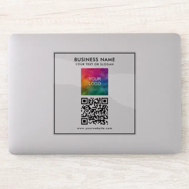 Custom Business Logo Add Text QR Code Template Sticker | Zazzle