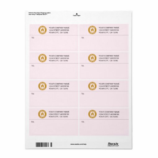 Custom Business Logo Address Pink Shipping Labels | Zazzle