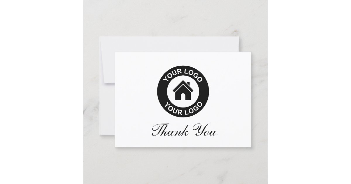 Custom Business Logo And Message Thank You Card | Zazzle