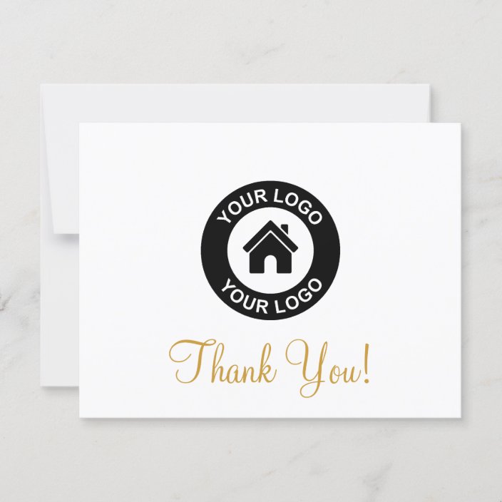 Custom Business Logo And Message Thank You Card | Zazzle.com