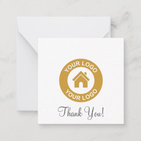 Custom Business Logo And Message Thank You Card | Zazzle.com