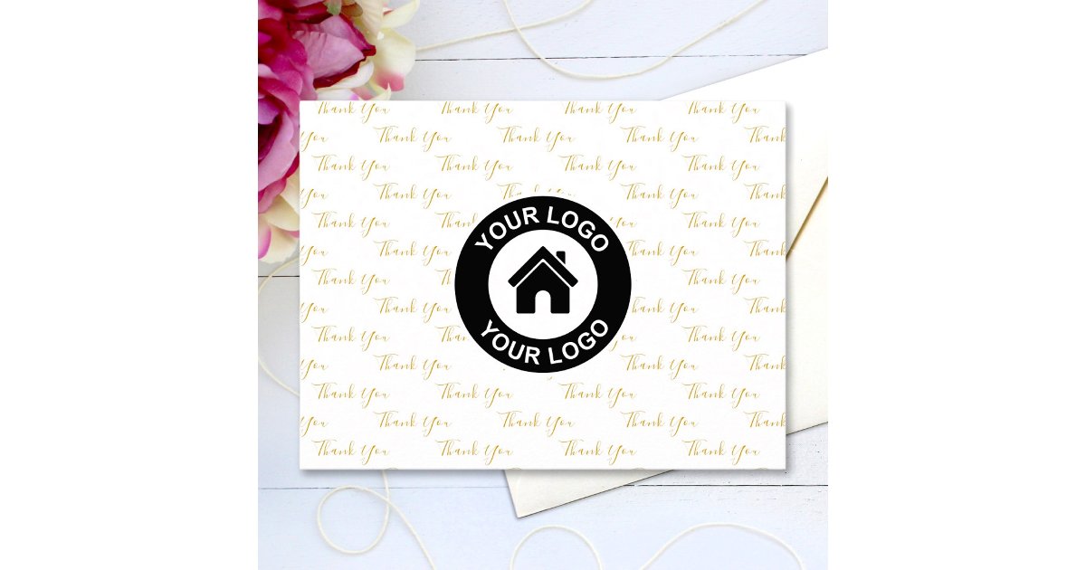 Custom Business Logo And Message Thank You Postcard | Zazzle