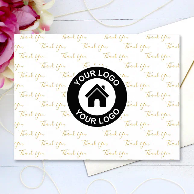 Custom Business Logo And Message Thank You Postcard | Zazzle
