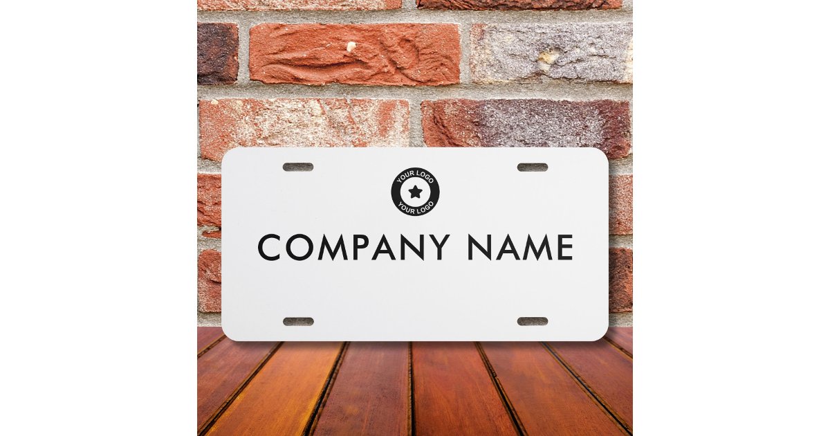 Custom Business Logo And Name License Plate | Zazzle