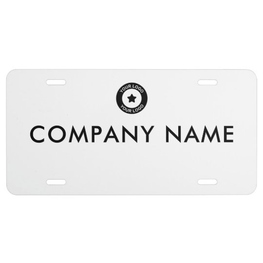 Custom Business Logo And Name License Plate | Zazzle.com