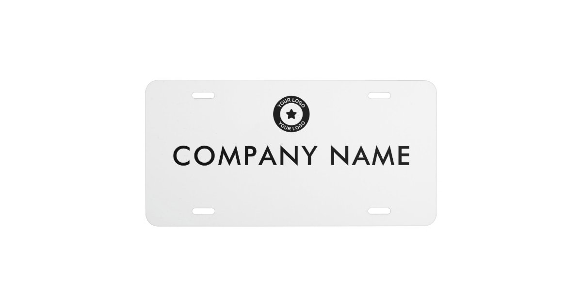 Custom Business Logo And Name License Plate | Zazzle.com