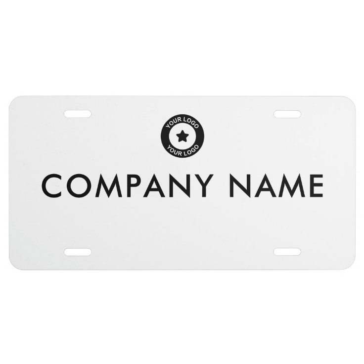 Custom Business Logo And Name License Plate | Zazzle