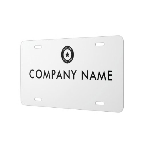 Custom Business Logo And Name License Plate | Zazzle