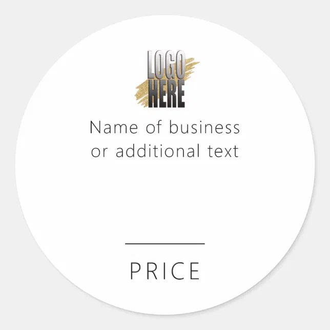 Custom Business Logo and Price Classic Round Sticker | Zazzle