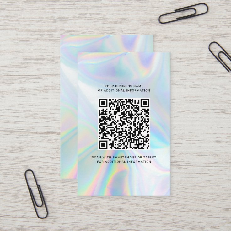 Custom Business Logo and QR Code DIY Holographic Business Card | Zazzle