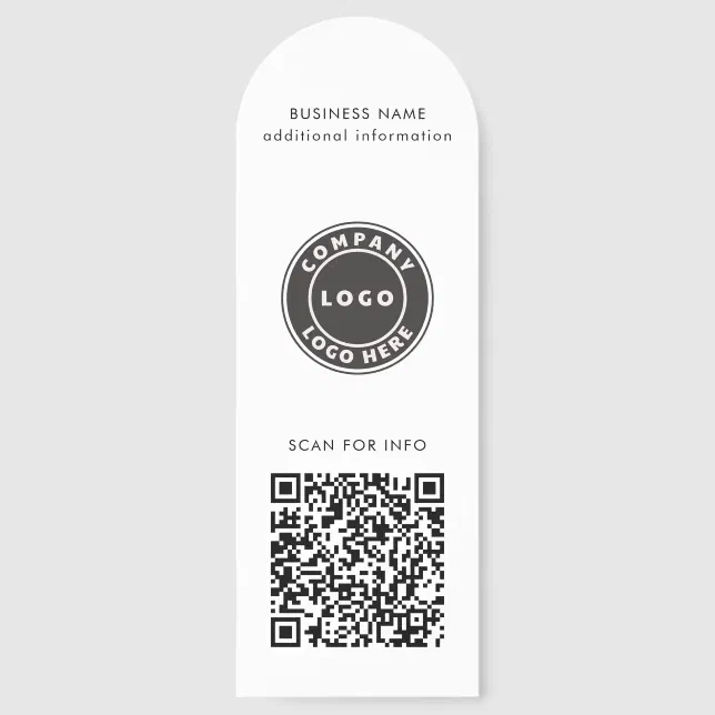 Custom Business Logo and QR Code Modern Bookmarks | Zazzle