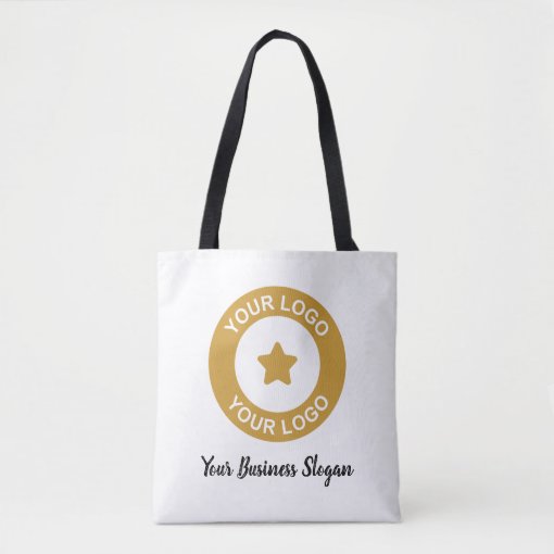 Custom Business Logo And Slogan Promotional Tote Bag | Zazzle