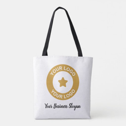 Custom Business Logo And Slogan Promotional Tote Bag | Zazzle