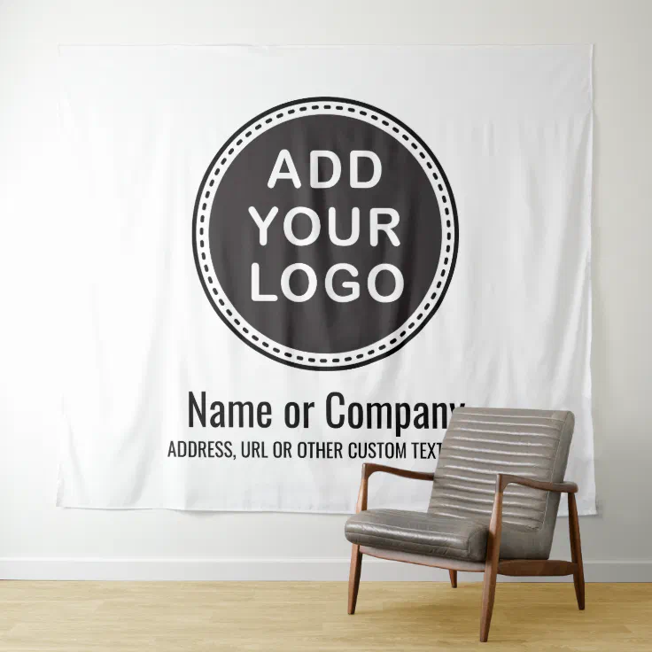 Custom business logo and text backdrop | Zazzle