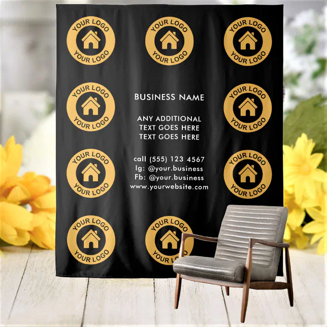 Custom Business Logo And Text Backdrop | Zazzle
