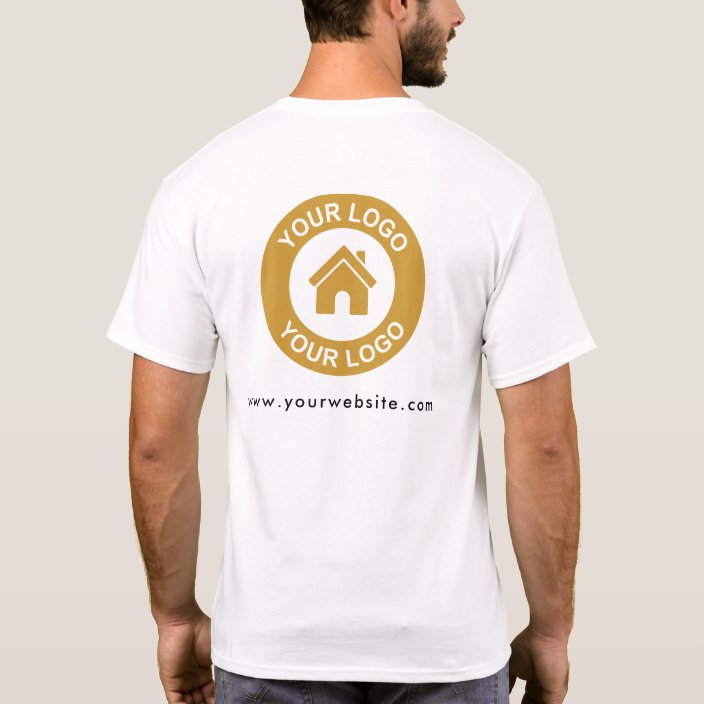 Custom Business Logo and Text Backside Printed T-Shirt | Zazzle.com