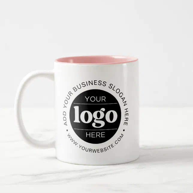 Custom Business Logo and Text Branded Two-Tone Coffee Mug | Zazzle