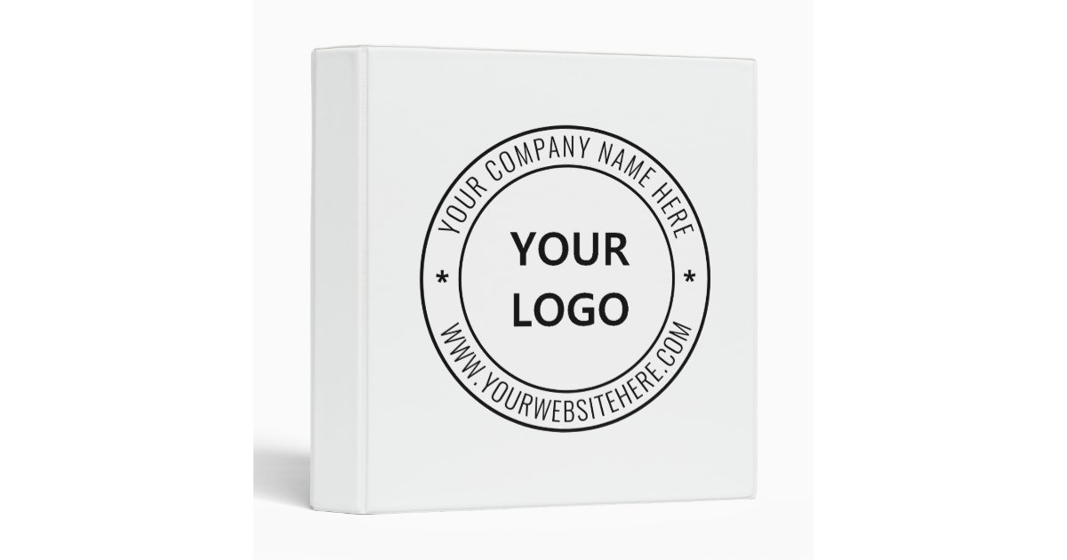 Custom Business Logo and Text Company Binder | Zazzle