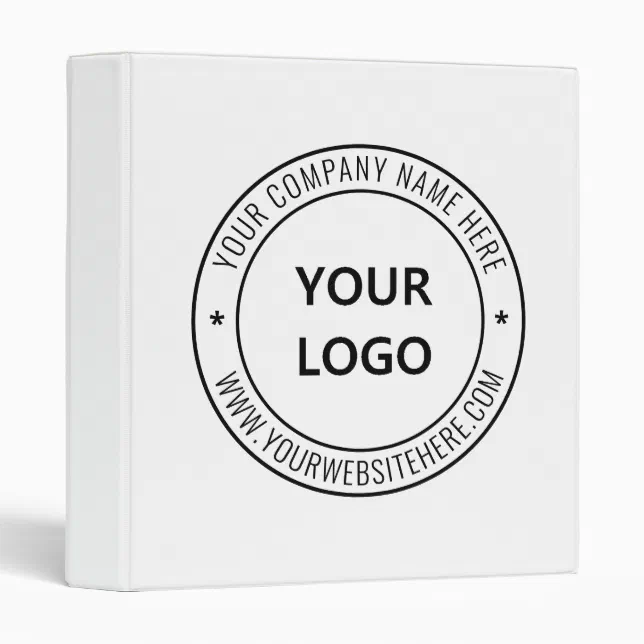 Custom Business Logo and Text Company Binder | Zazzle