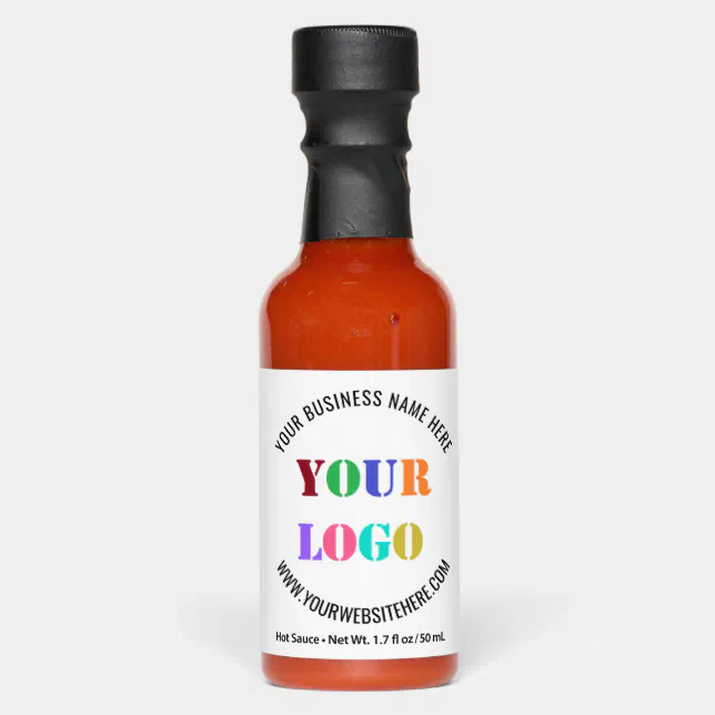 Custom Business Logo and Text Company Hot Sauces | Zazzle