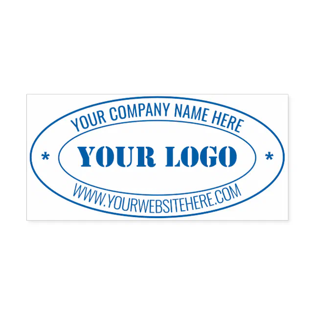 Custom Business Logo and Text Company Oval Stamp | Zazzle