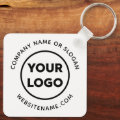 Custom Business Logo and Text Corporate Swag White Keychain | Zazzle