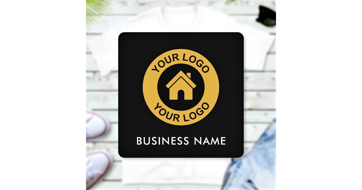 Custom Business Logo and Text Fabric Clothing Labe Labels | Zazzle