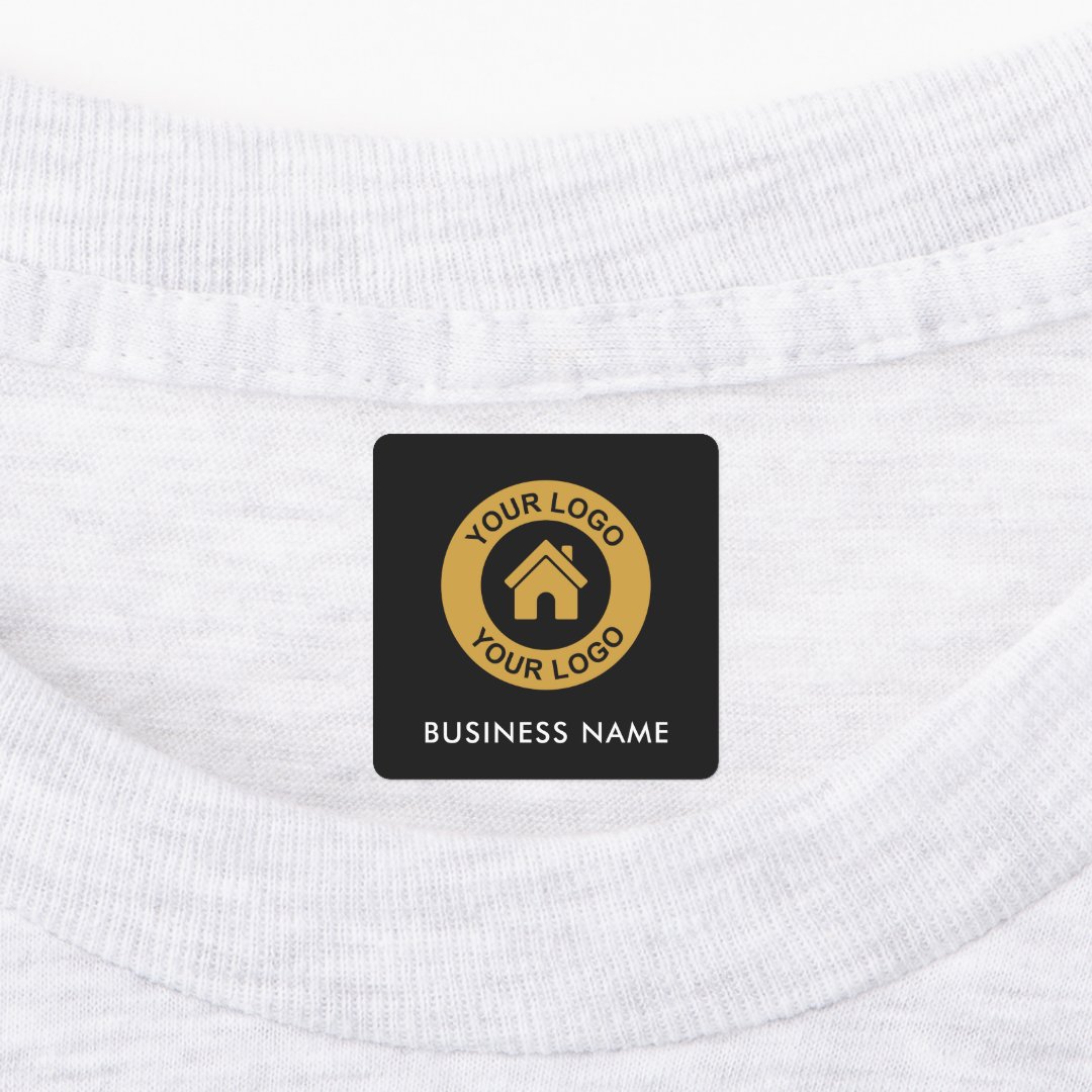 Custom Business Logo and Text Fabric Clothing Labe Labels | Zazzle